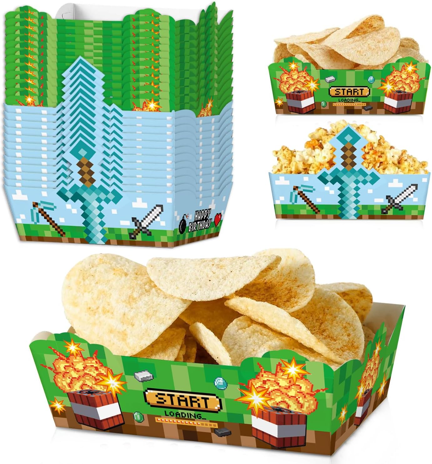 Amazon.com: 24pcs Turtle Themed Green Paper Food Trays for Party ...