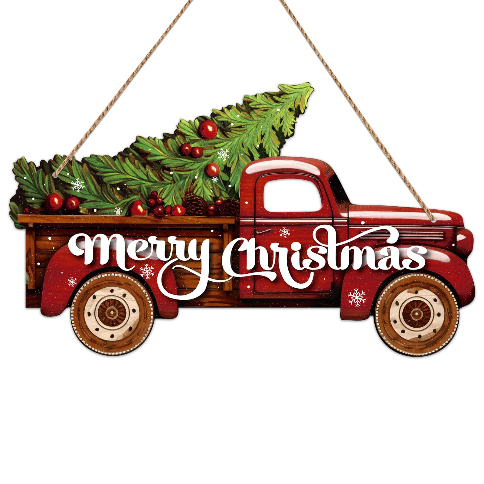 SICOHOME Merry Christmas Truck Sign Merry Christmas Sign for Front Door ...