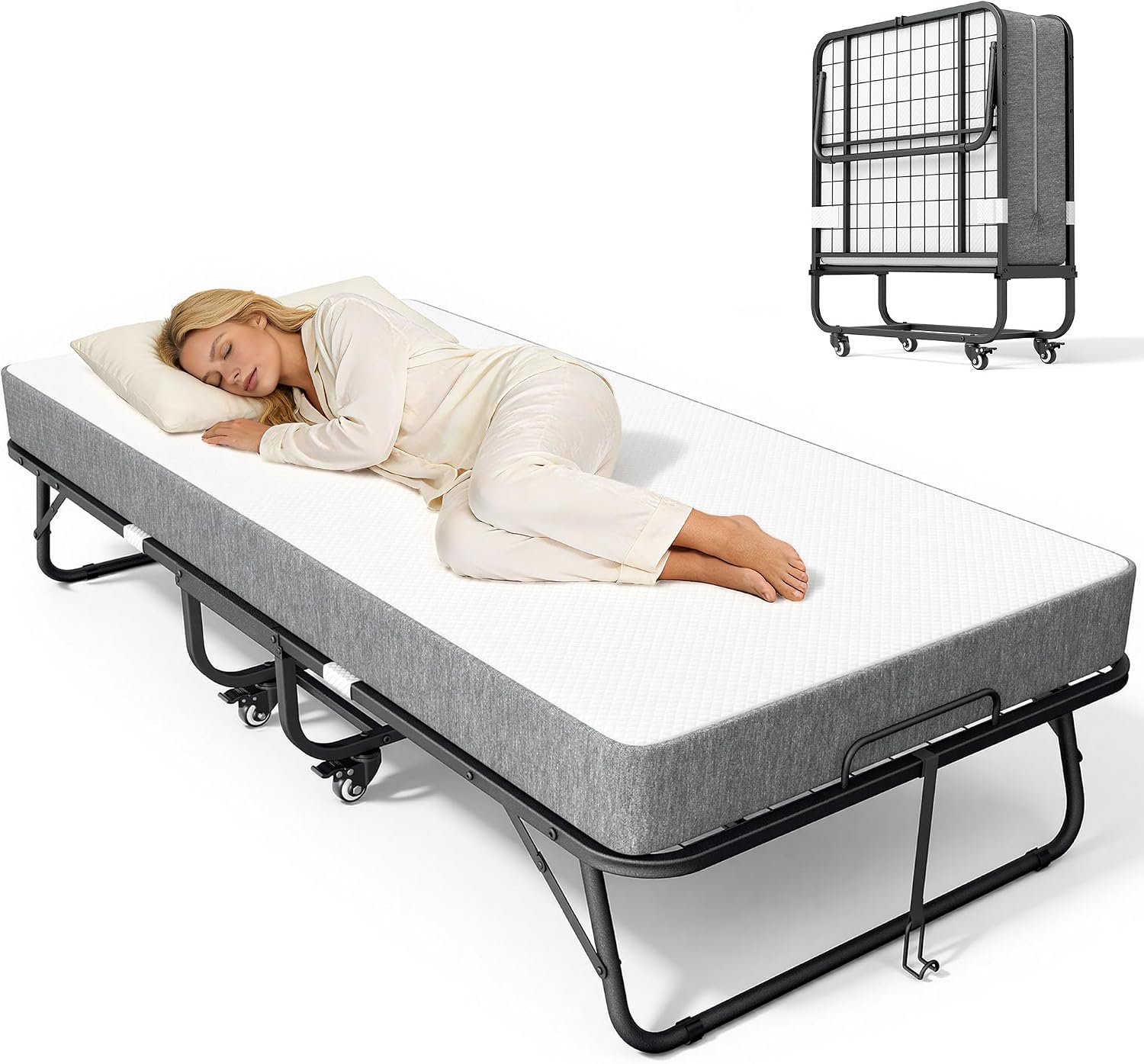Amazon.com: INTERGREAT Folding Bed, 75" x 38" Twin Size Folding Bed ...