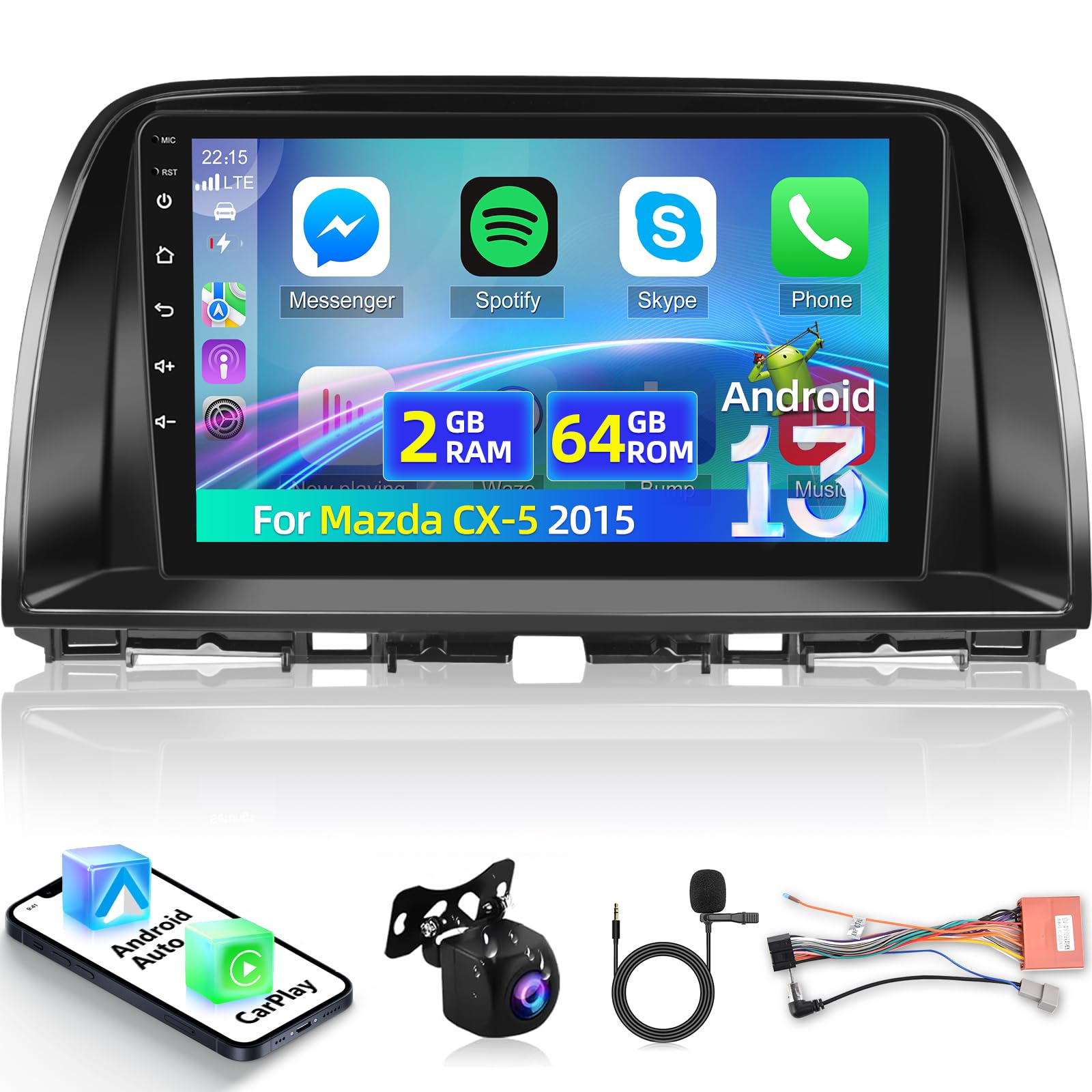 Amazon.com: [2+64G] Car Stereo for Mazda CX5 CX-5 CX 5 2012-2015 ...
