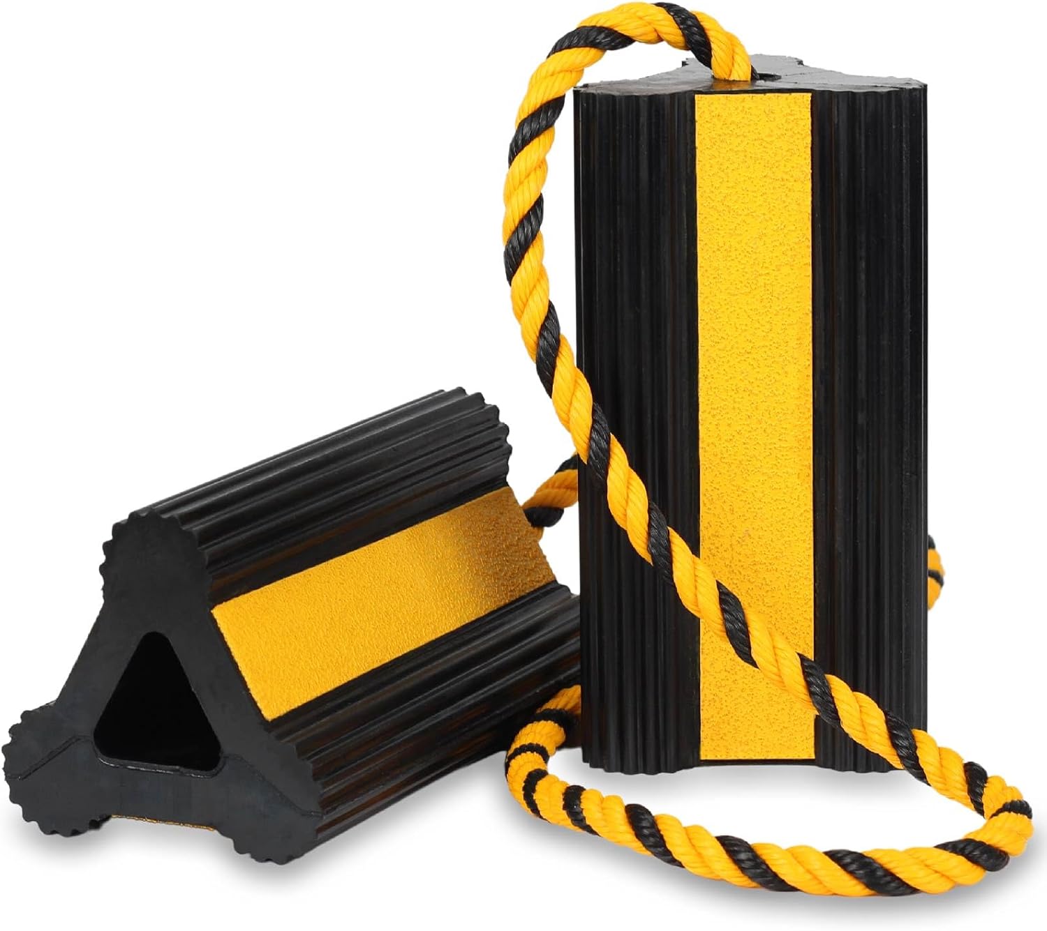 Amazon.com: OULEME Heavy Duty Rubber Wheel Chocks, 1 Pair, Non-Slip ...