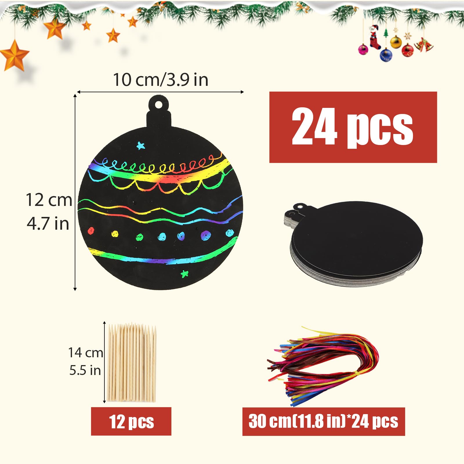 24pcs Christmas Scratch Art for Kids Christmas Crafts for Kids ...