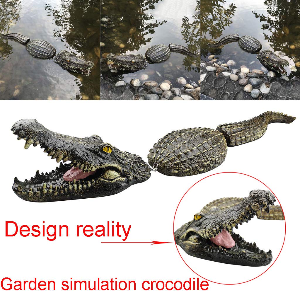 Buy MOMFEI Floating Crocodile Head Water Decoy Garden Pond Art Decor ...