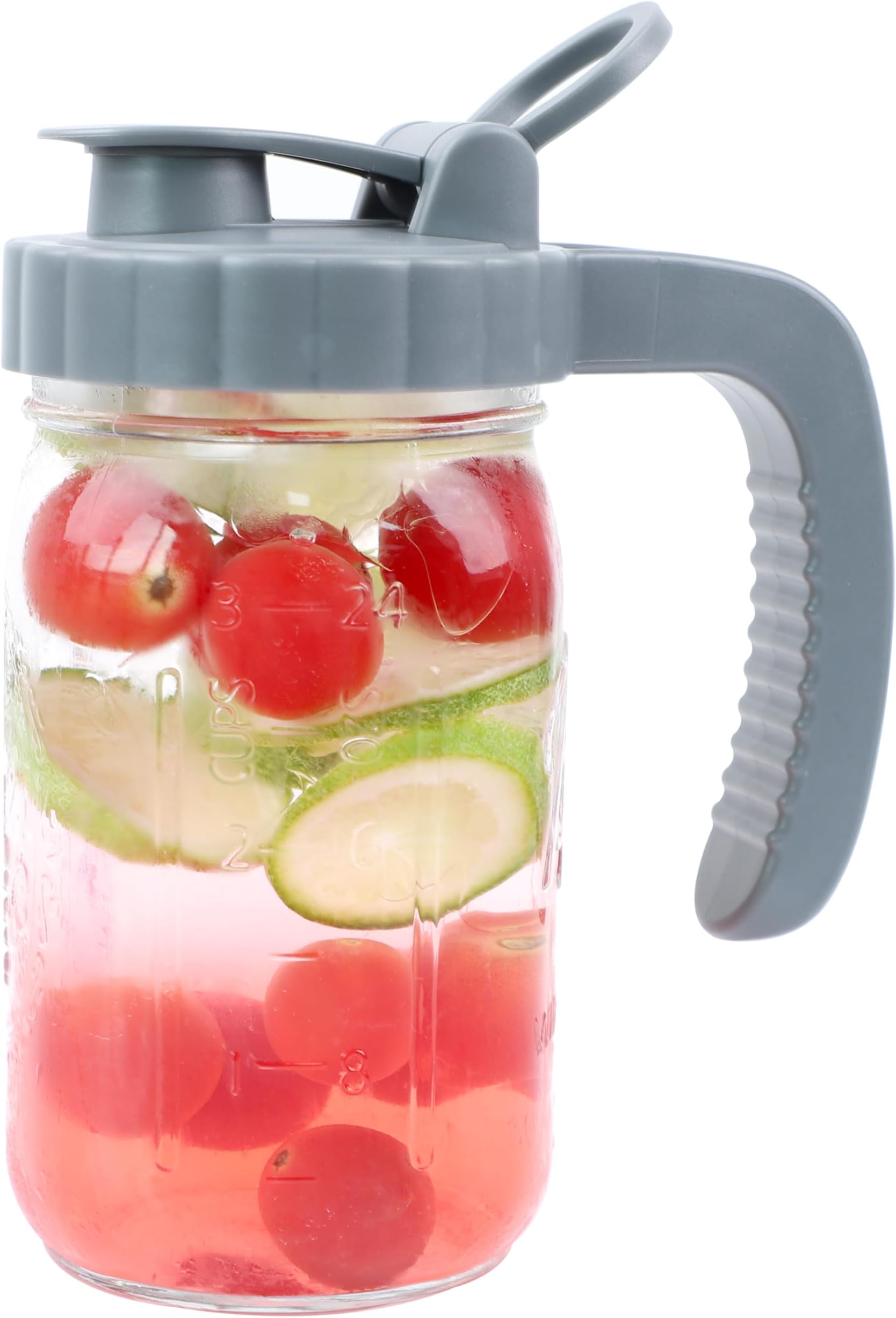 Amazon.com: Mason Jar Pitcher With Pour Spout Lid 64 OZ Glass Pitcher ...