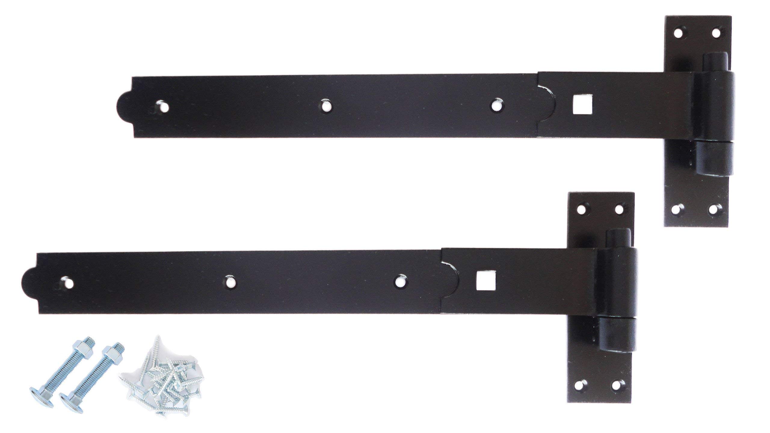Gate Hinges Hook and Band 18" 450mm Straight Black Heavy Duty - Sold in ...