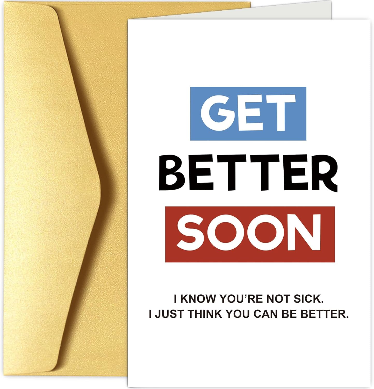 Amazon.com : Chenive Funny Get Well Card for Men Women, Get Better Soon ...