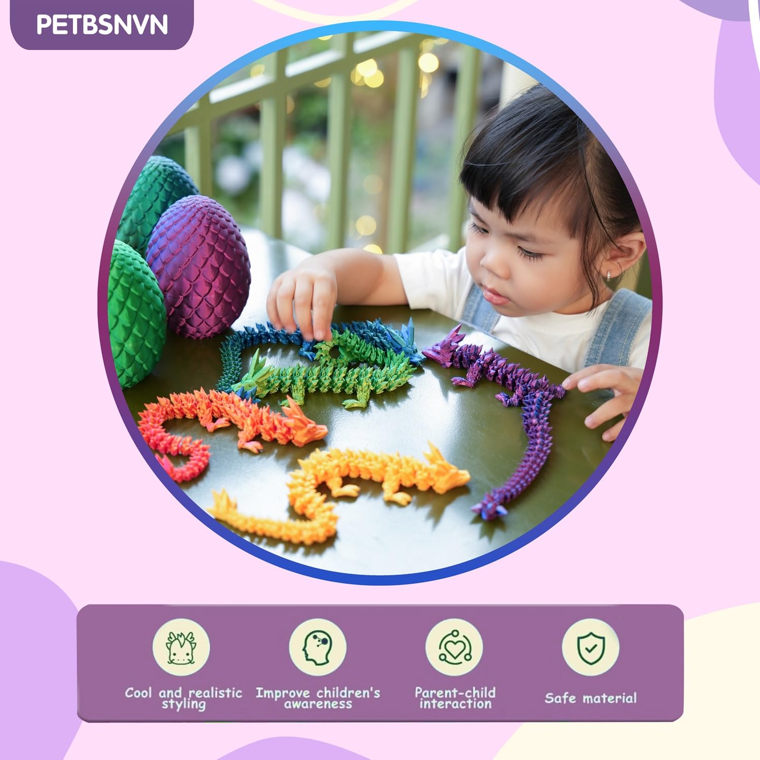 Snapklik.com : PETBSNVB 12" 3D Printed Dragon In Easter Eggs, Easter ...