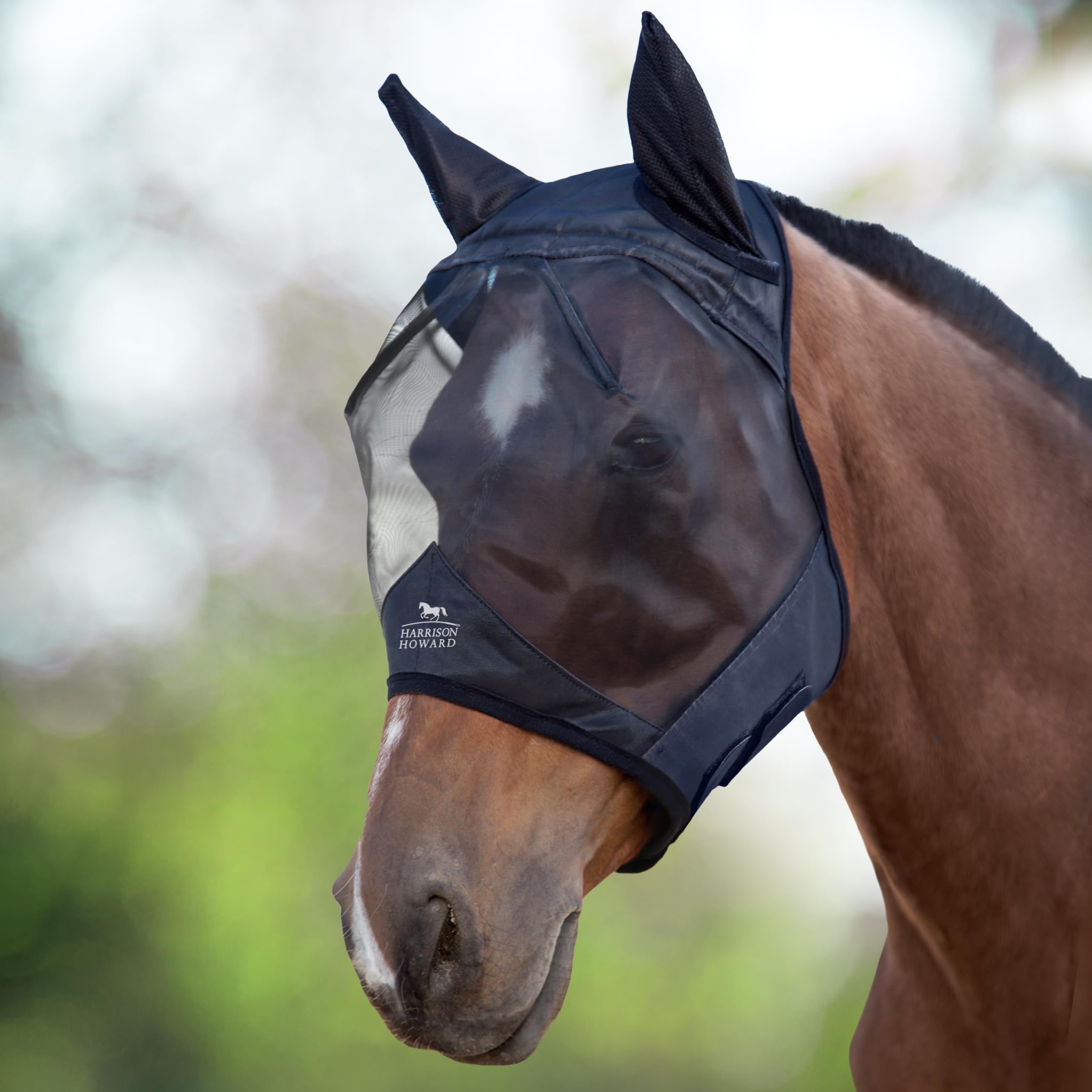 Nobleza Mesh Fly Mask With Ears, Half Face Masks, Breathable Anti ...