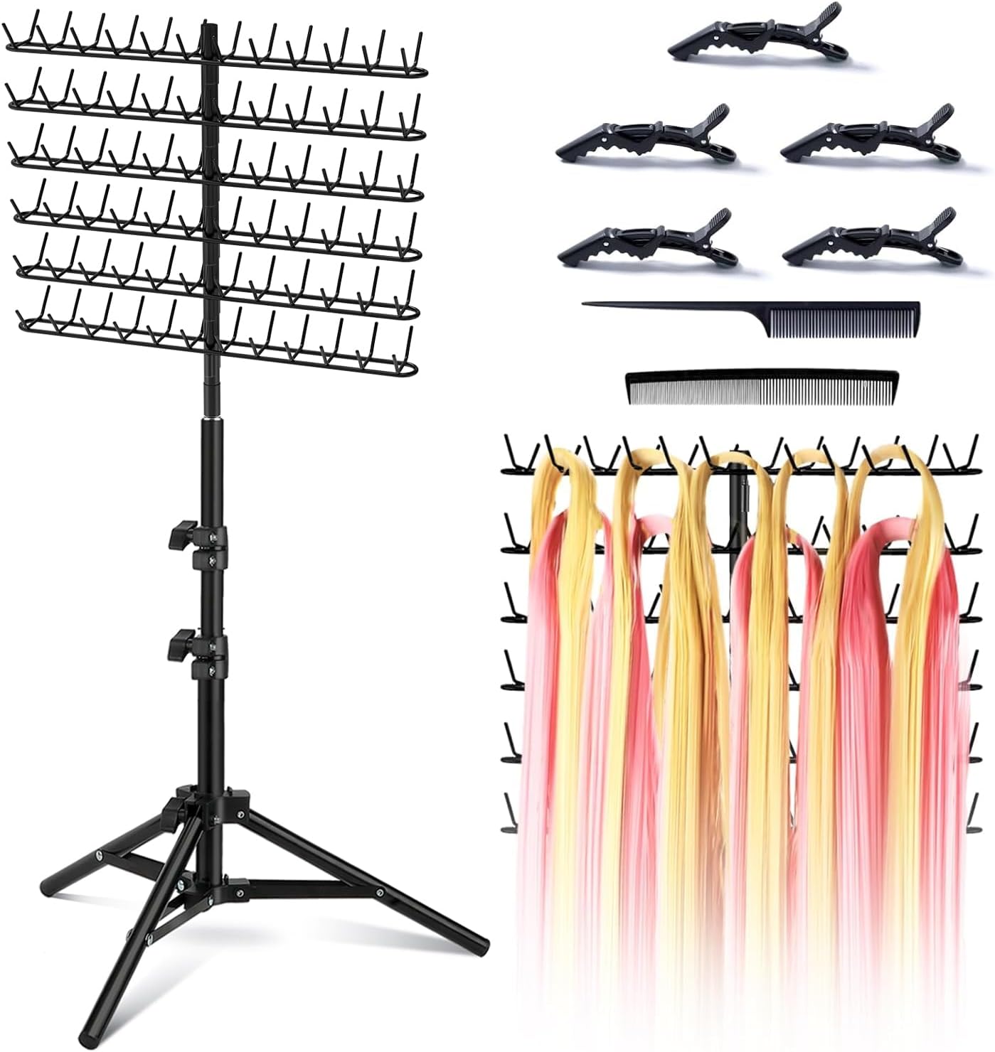 Amazon.com : ORA Shop - Braiding Hair Rack, Hair Extension Holder, Hair ...