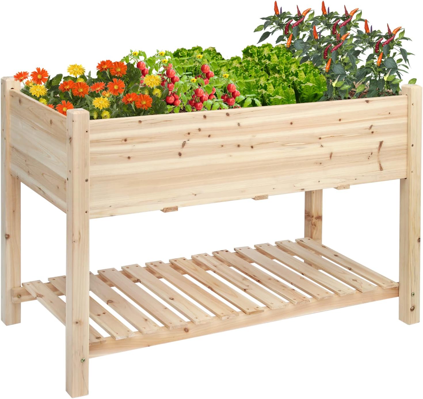 Amazon.com: EDOSTORY Wooden Raised Planter Box with Legs – Elevated ...