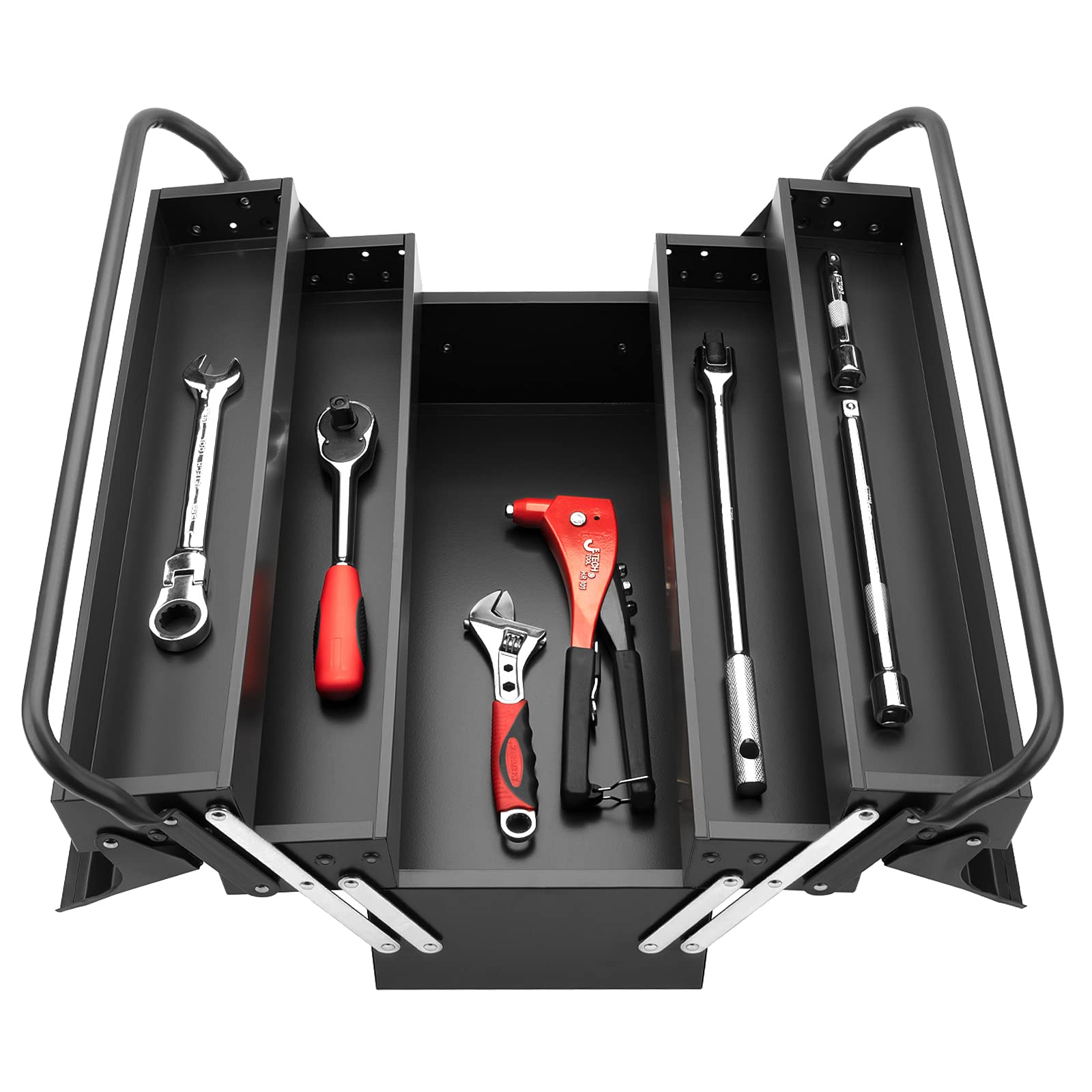 Buy Jetech 21 Inch Cantilever Metal Tool Box, Portable 5-Tray Steel ...