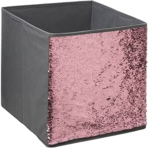 Five Sequin Reversible Storage Box 31 x 31 cm Silver/Pink : Amazon.co ...