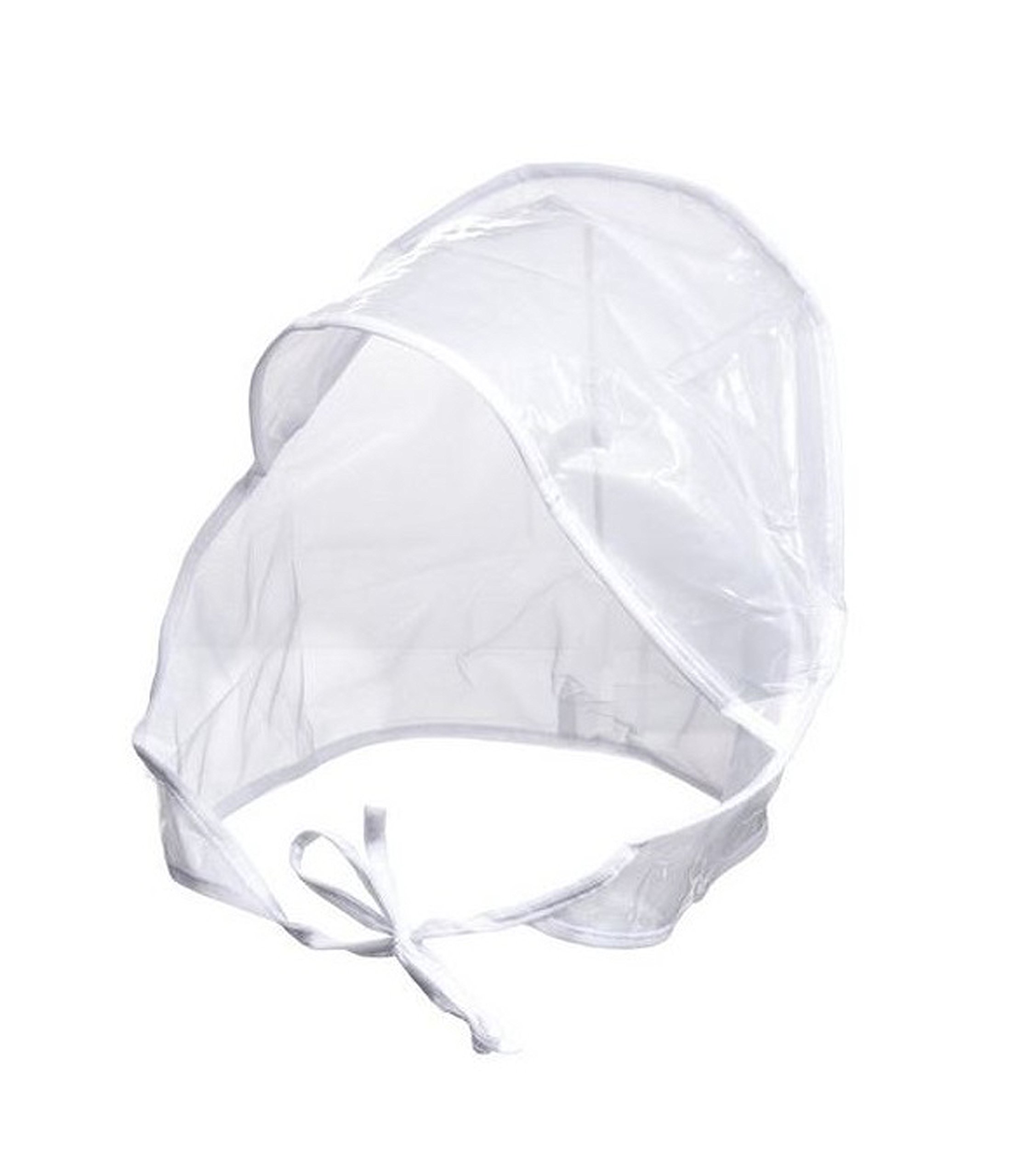 Fit Rite Women's Rain Bonnet with Full Cut Visor & Netting - 2 Pack - White