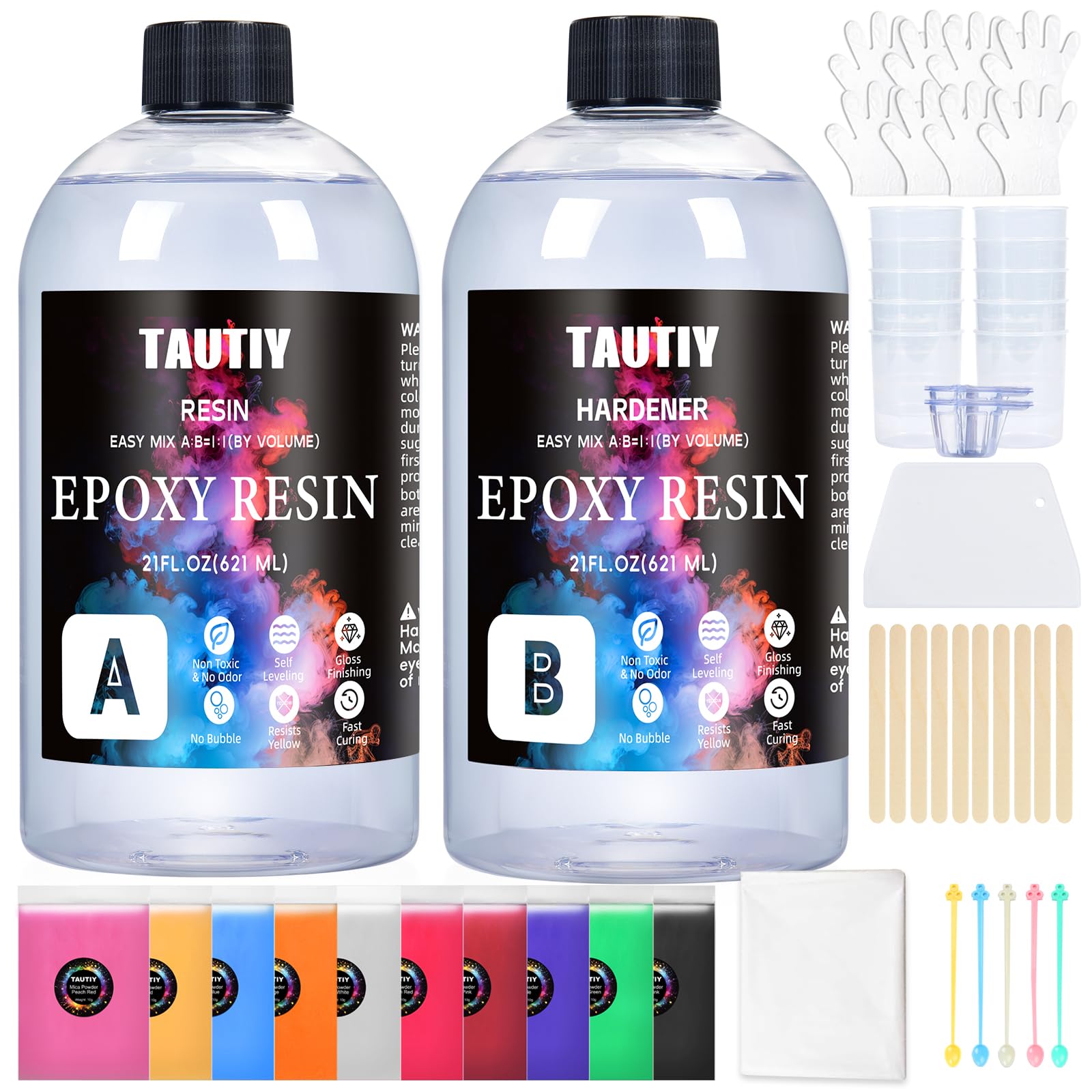 Amazon.com: Epoxy Resin 42OZ, Crystal Clear Epoxy Resin Kit, No Bubble ...