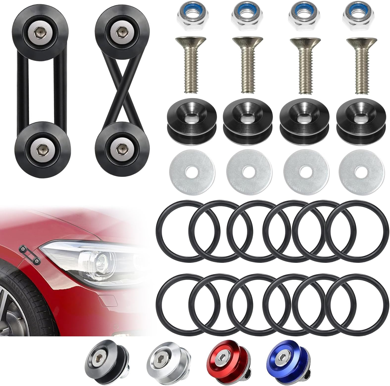 Amazon.com: Universal Car Bumper Quick Release Clips Fasteners Kit ...
