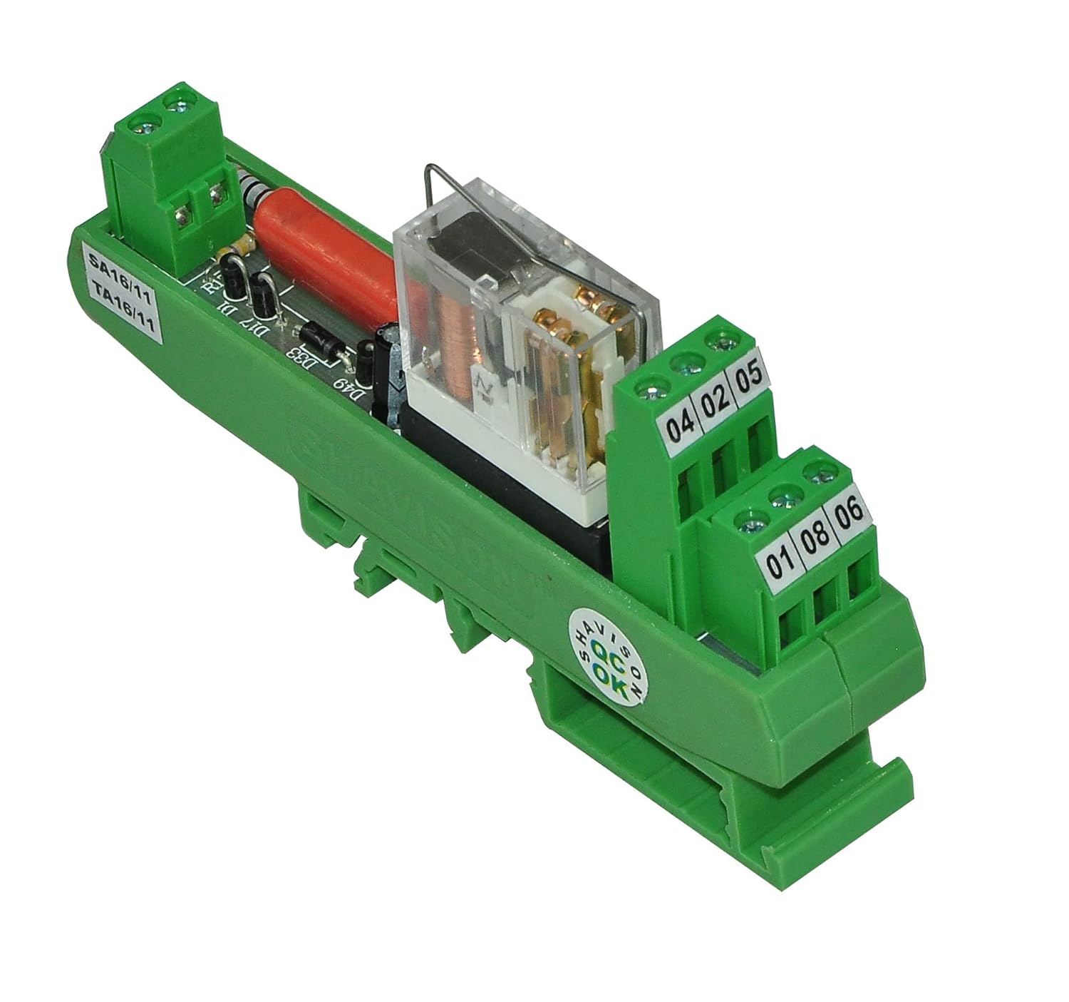 Shavison Relay Module AS431-230VAC-S-OE, 2C/O, 1 Channel, 230VAC Coil ...