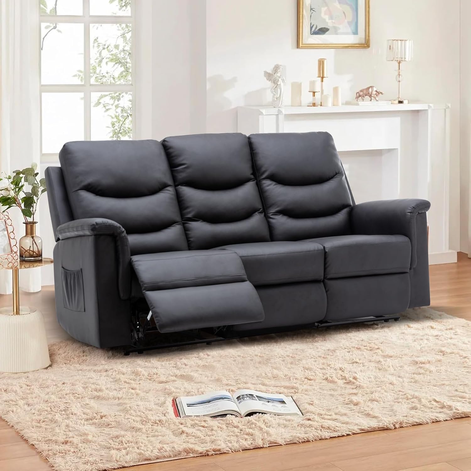 Amazon.com: RIHEREFY Manual Reclining Sofa, 78'' Wall-Hugger Double ...