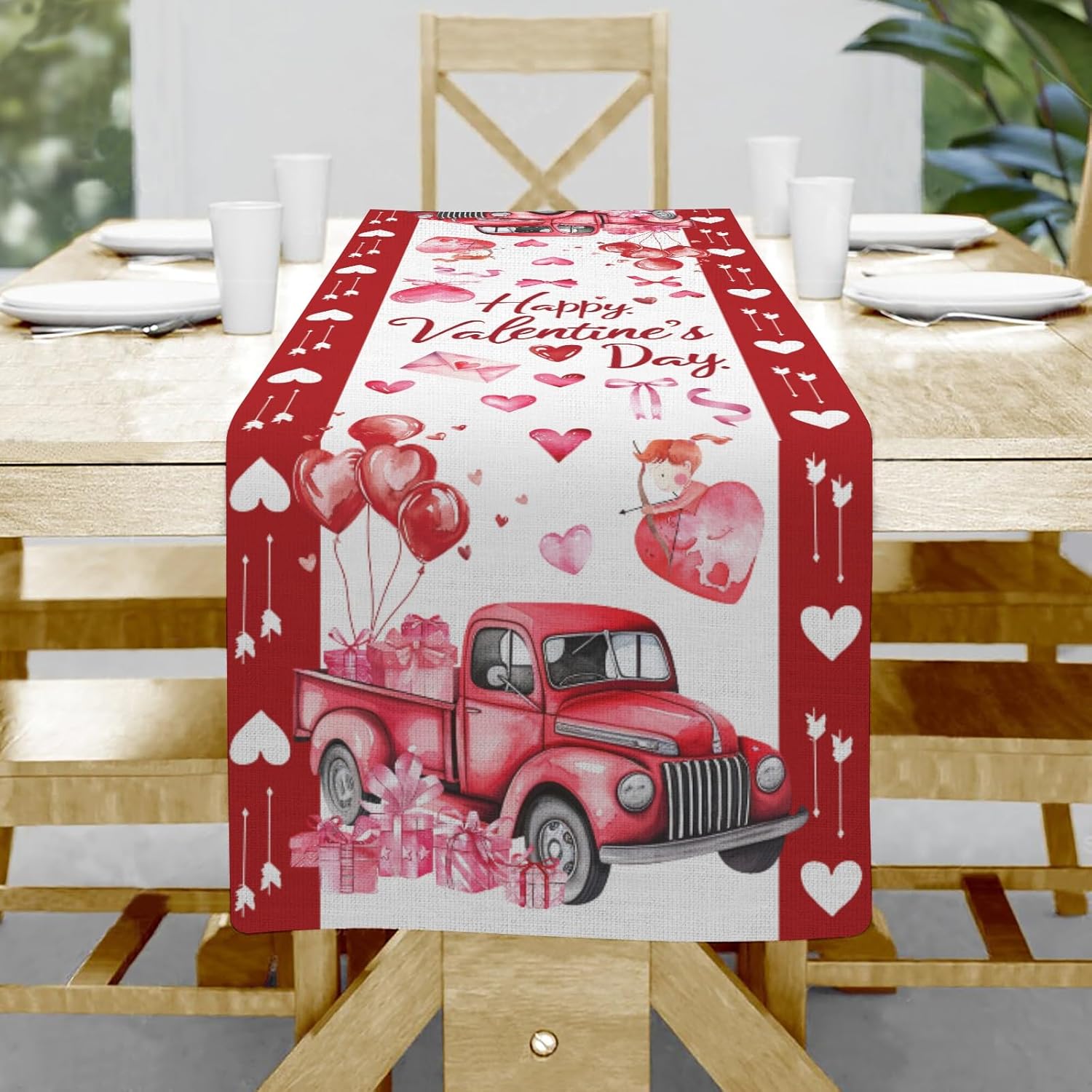 Amazon.com: Valentine's Day Table Runner,Dining Table Center Decor for ...