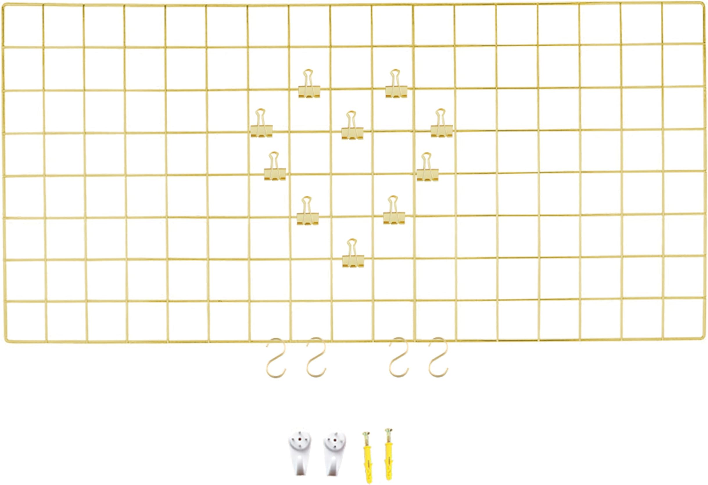 Wire Wall Grid Shelf, Wall Mounted Mesh Photo Display Panel for ...