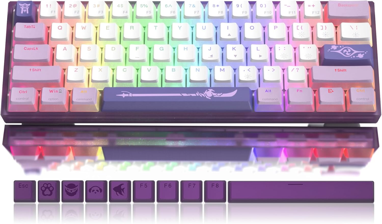 Womier 60% Percent Keyboard, WK61 Mechanical RGB Wired Gaming Keyboard ...