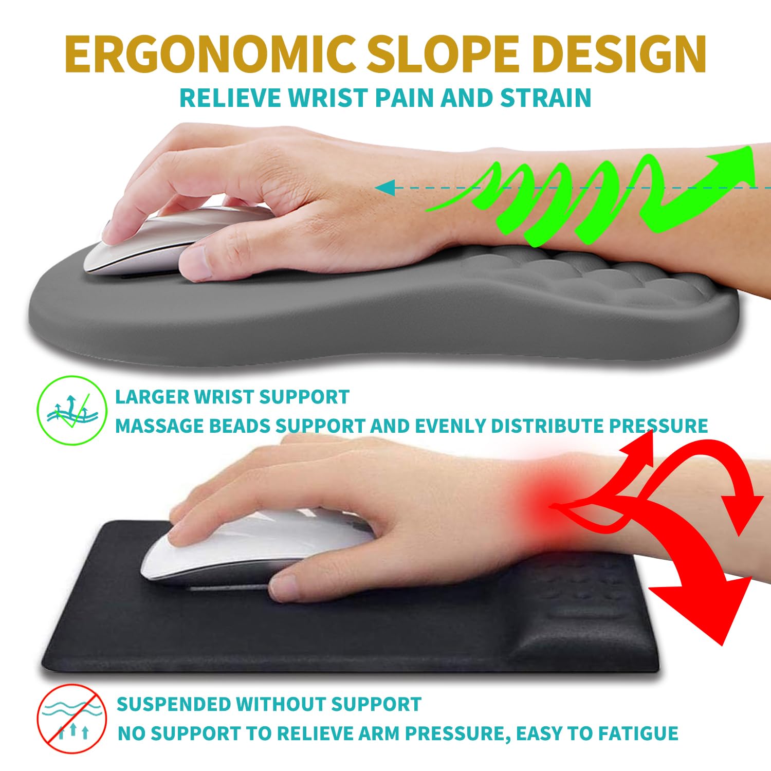 Snapklik.com : Hokafenle 2 In 1 Ergonomic Mouse Pad Wrist Support ...