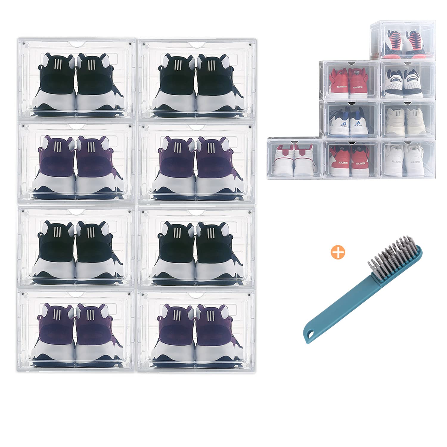 Buy Shoe Storage Box, Drop Front Shoe Box Shoe Box Clear Plastic ...