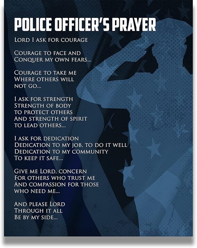 Amazon.com: Police Prayer Wall Art - Law Enforcement Prints - Officer ...