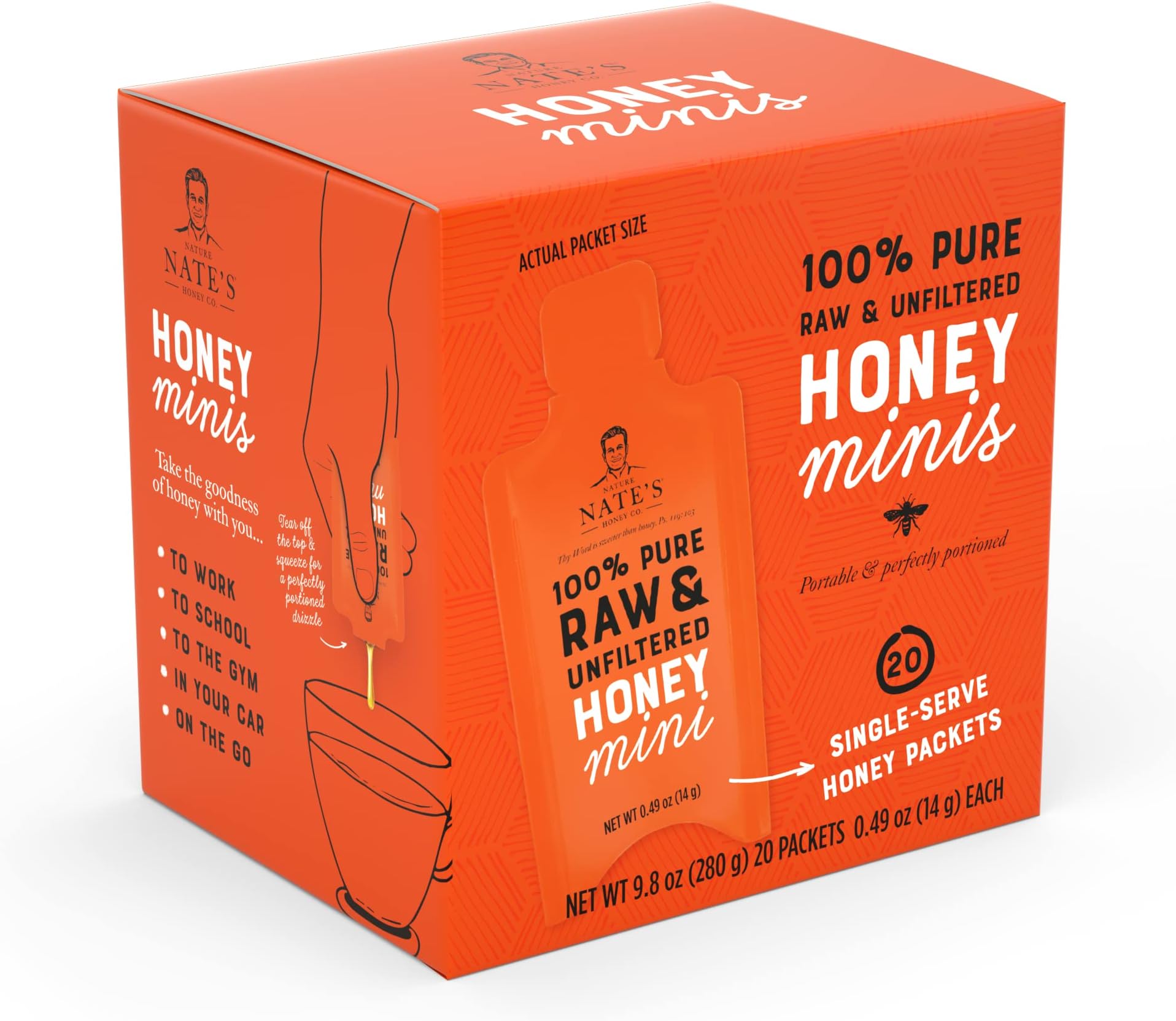 Amazon.com : Nate's Honey Minis - Single-Serve 100% Pure, Raw ...