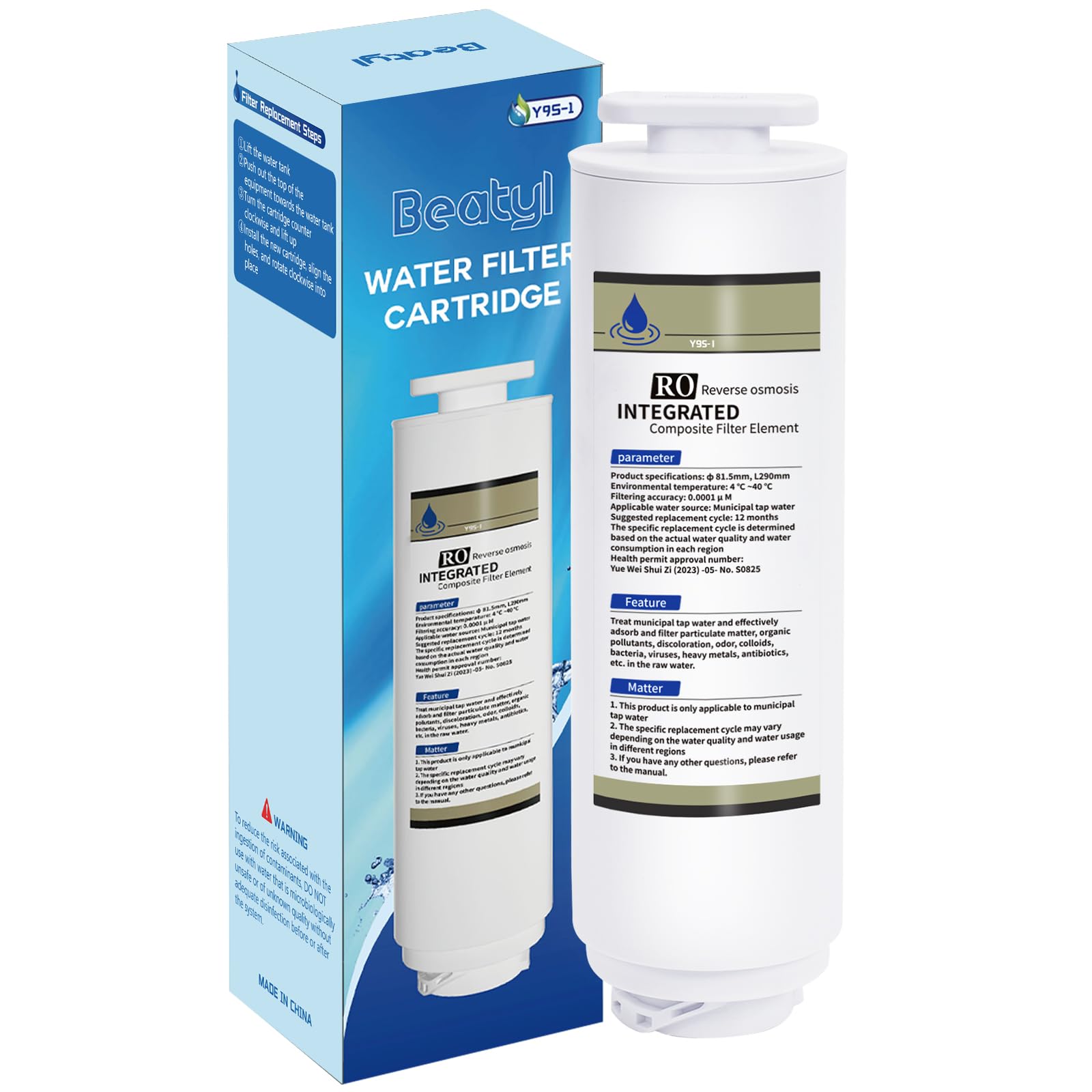 Amazon.com: Beatyl Water Filter Cartridge Replacement for Countertop ...