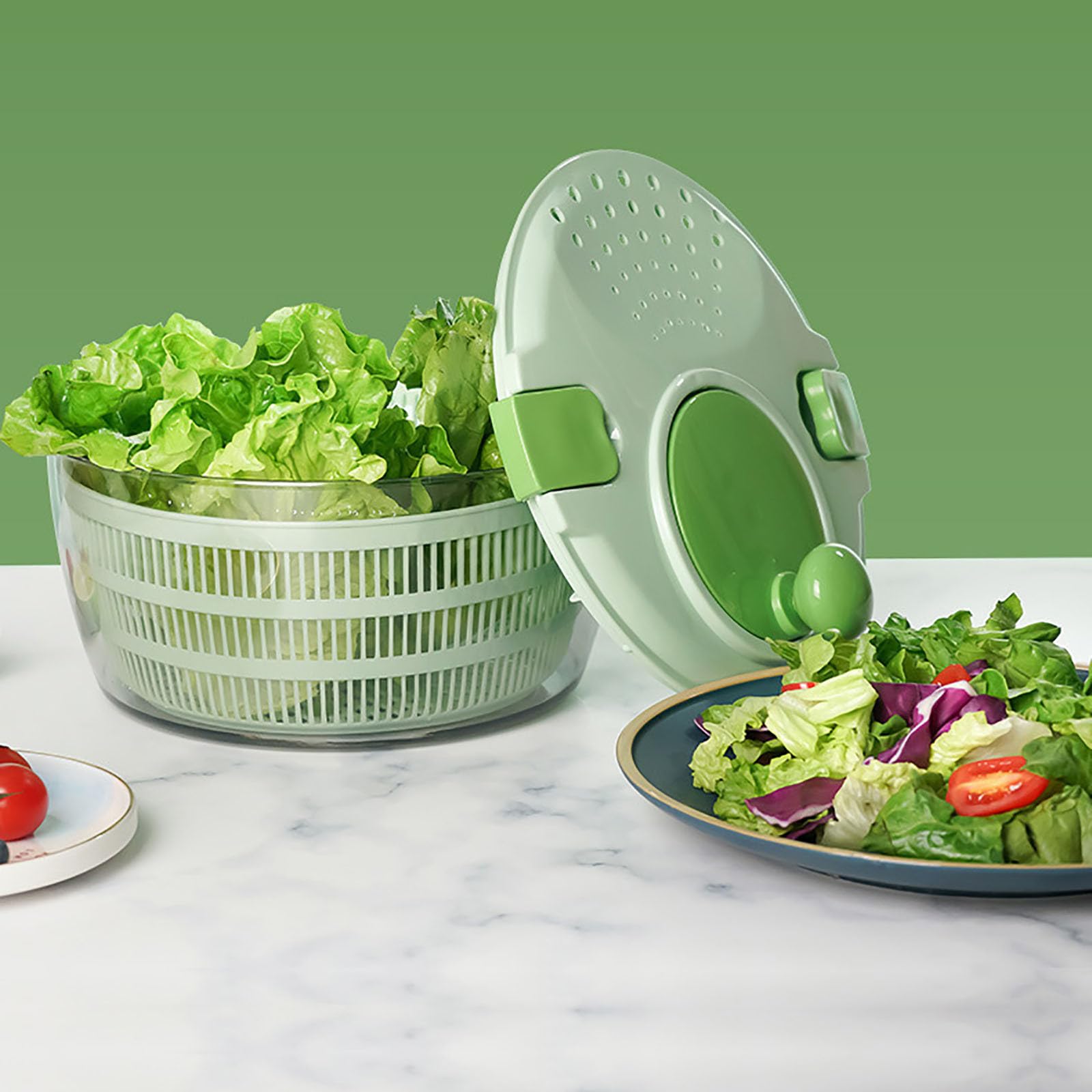 Quick Dry Greens NIOSAVM 5-Quart Salad Spinner - Manual Vegetable ...