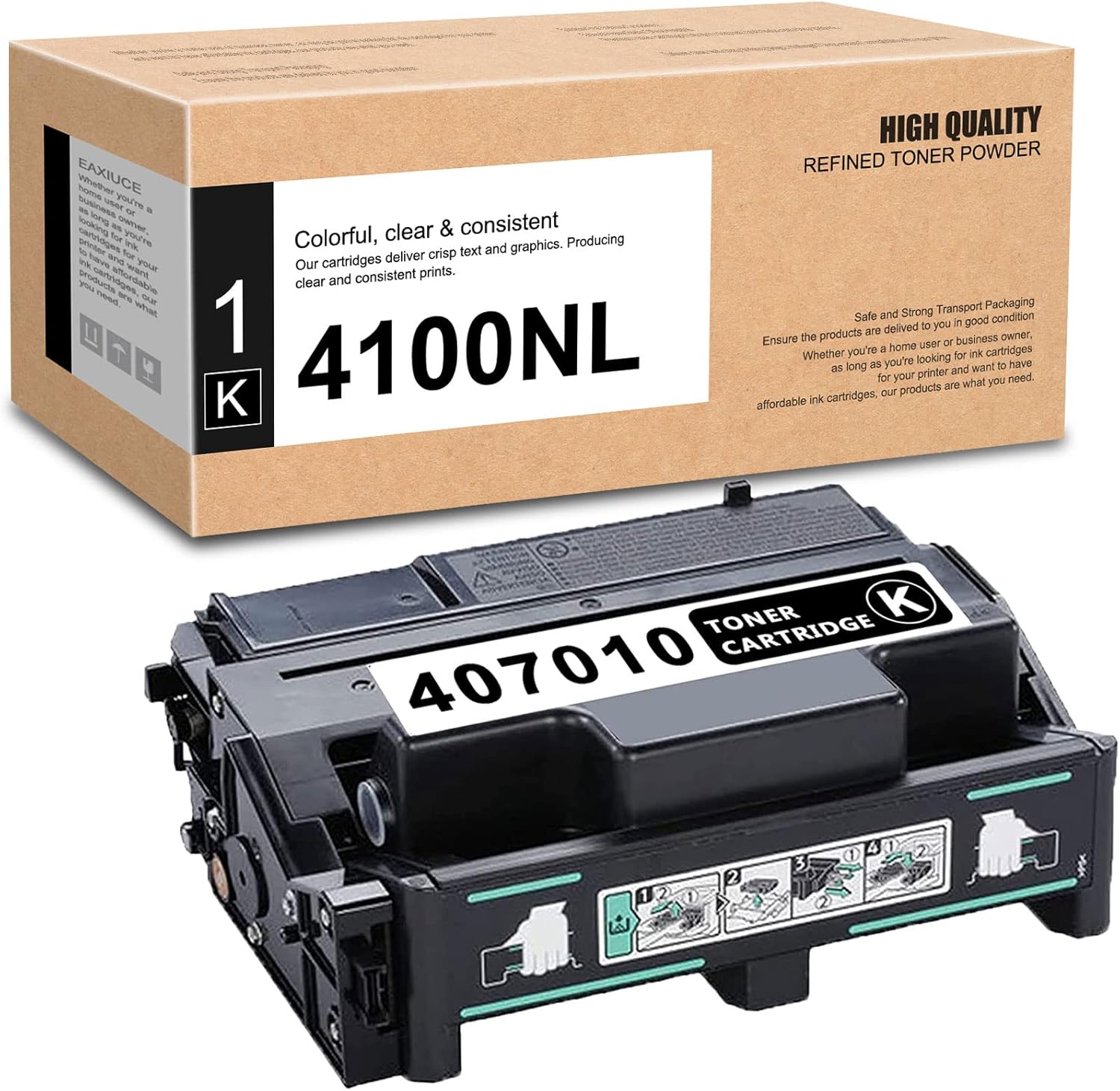 Amazon.com: SP 4100NL 407010 Toner Cartridge: EAXIUCE 1Pack Compatible 407010 SP-4100NL Toner ...