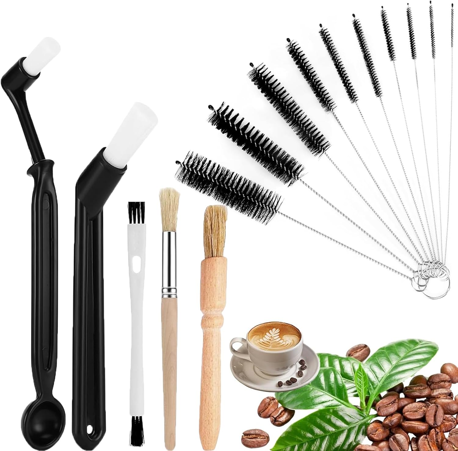 15 Pcs Set Coffee Brush, Coffee Machine Cleaning Brush, Coffee Machine ...