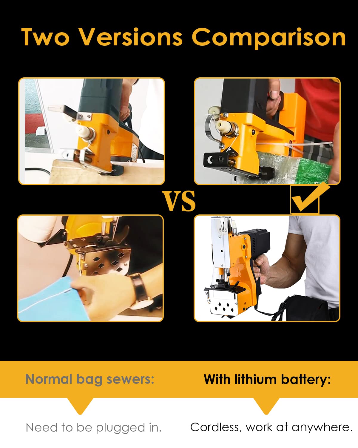 Snapklik.com : Hanchen Cordless Bag Sewing Machine Lithium Battery Bag Closer Portable Bag ...