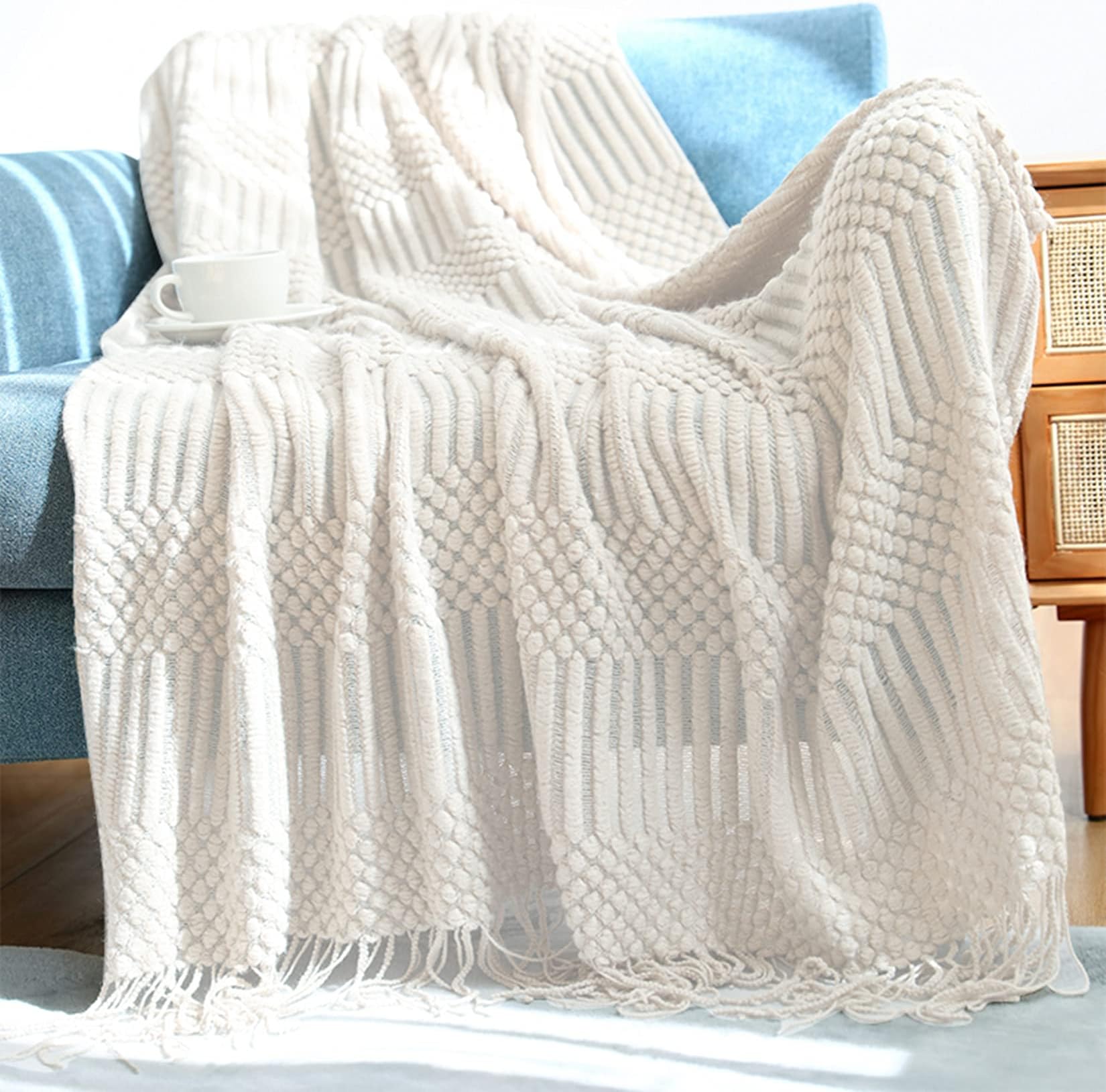 Wunderschöne Grob Gestrickte Decken Fotos