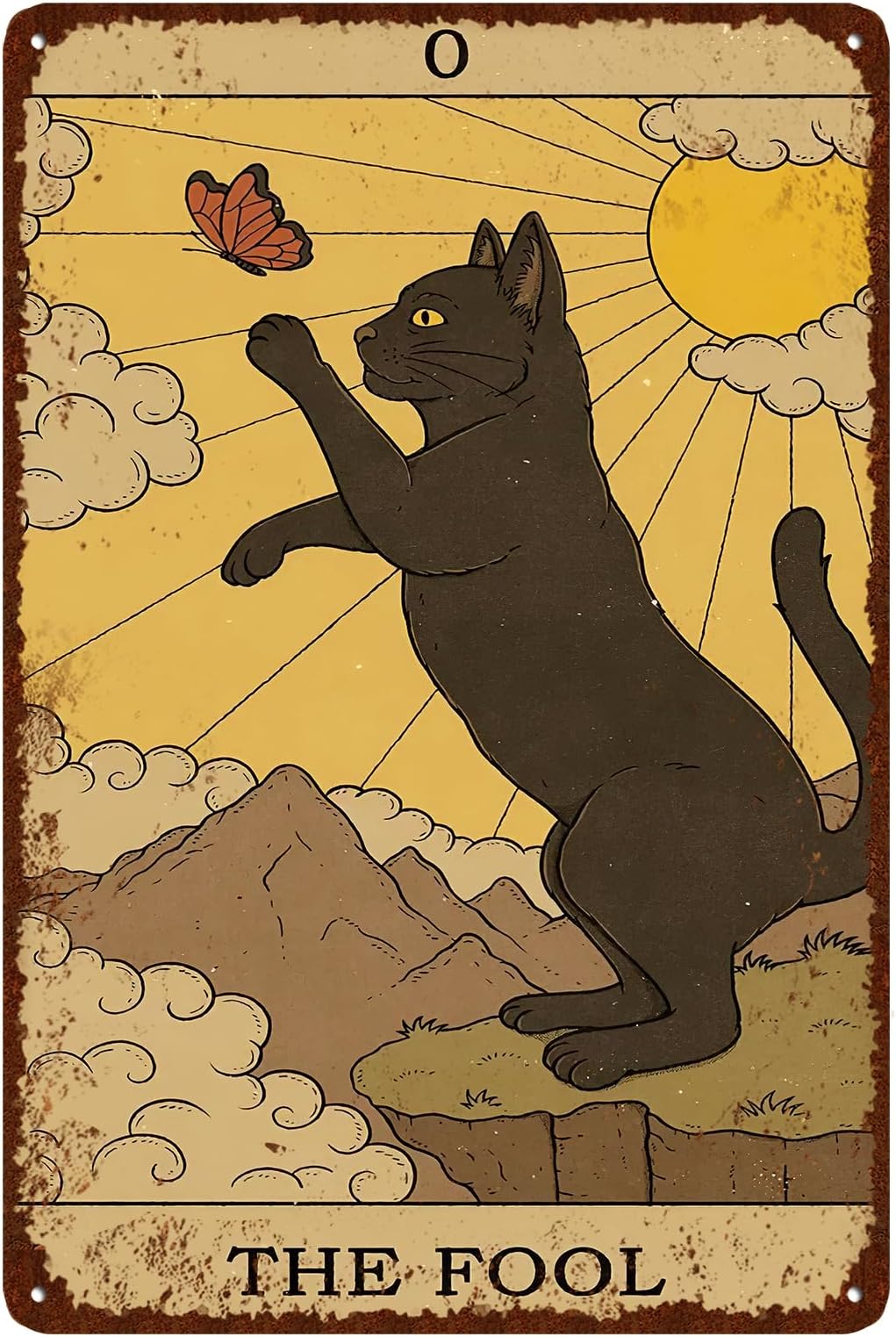 Amazon.com: Xiddxu Vintage Tin Sign Metal Plaque Black Cat-The ...
