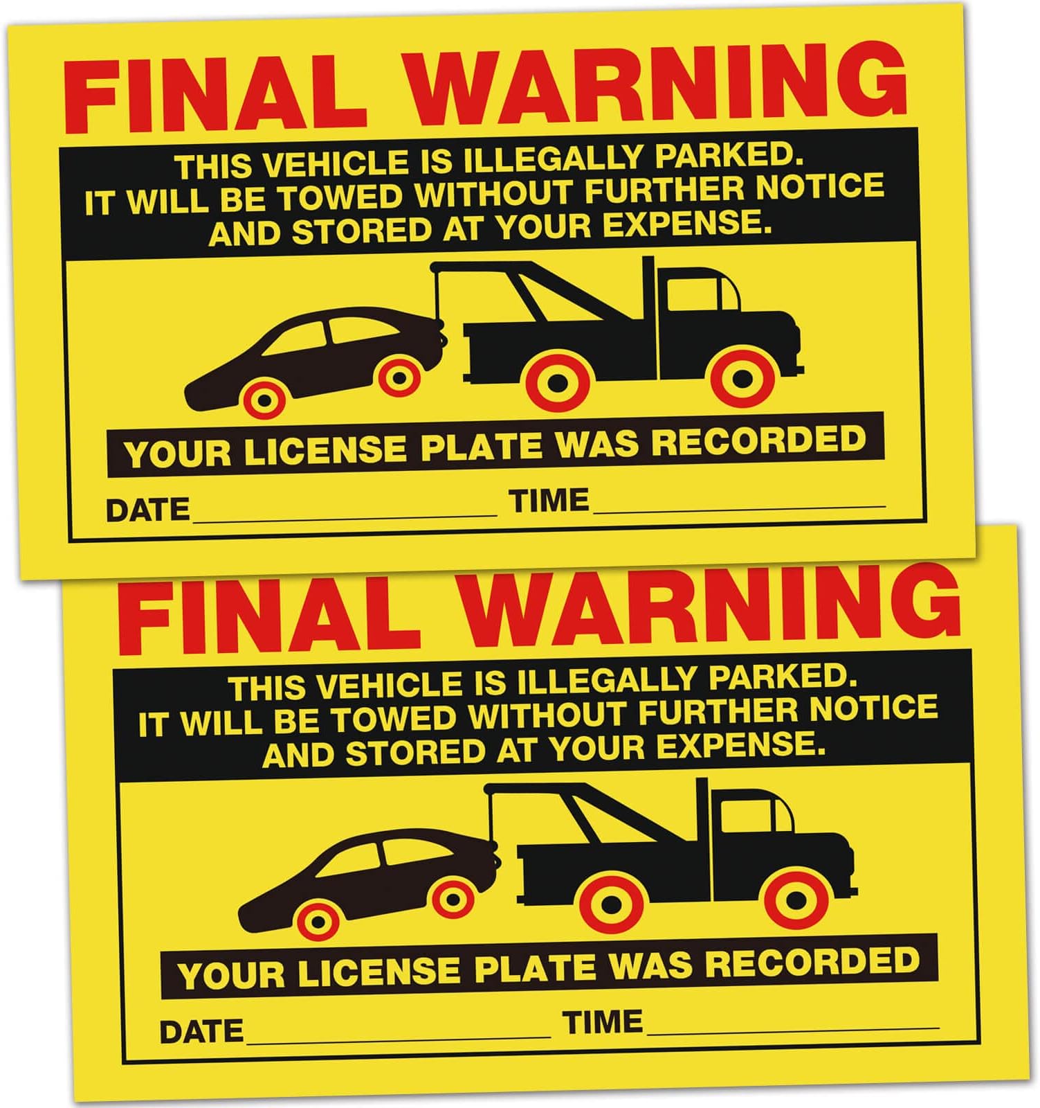 Amazon.com: 50 Final Warning Stickers, Parking Violation Notice Vehicle ...