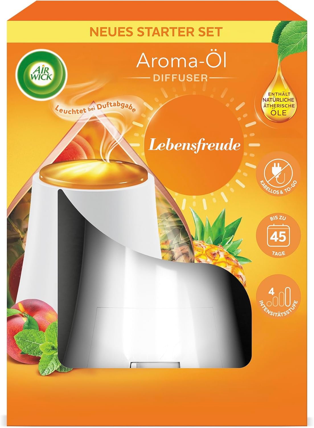 Air Wick Aroma-Öl Diffuser – Starter Set mit Diffuser und Duft-Flakon – Batteriebetrieben – Duft ...