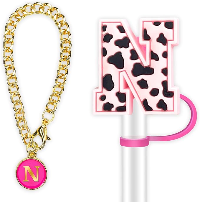 Amazon.com: Yanvowes Pink Letter Straw Toppers for Stanley, 10mm ...