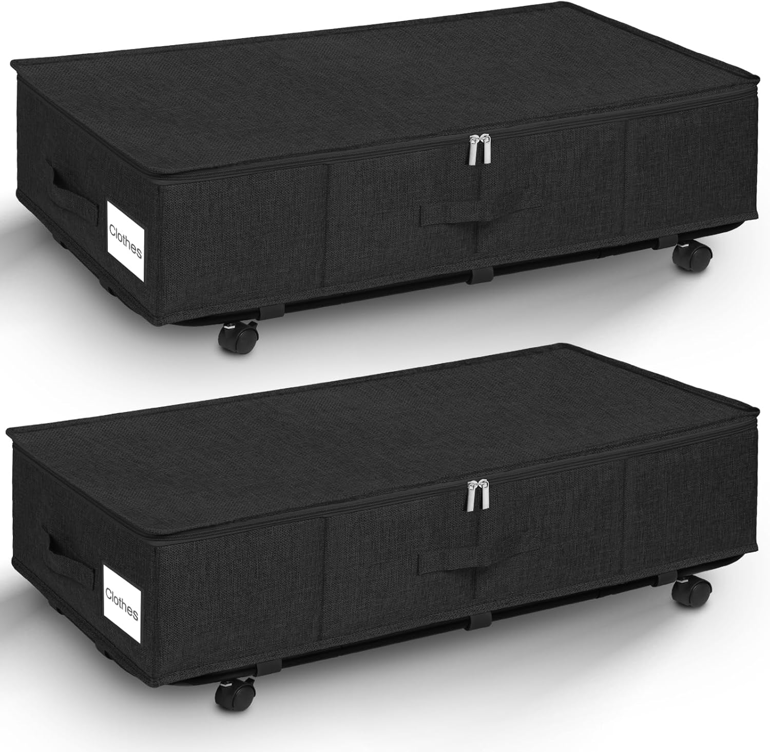 Amazon.com: Under Bed Storage with Wheels Lid, Metal Bottom Support ...