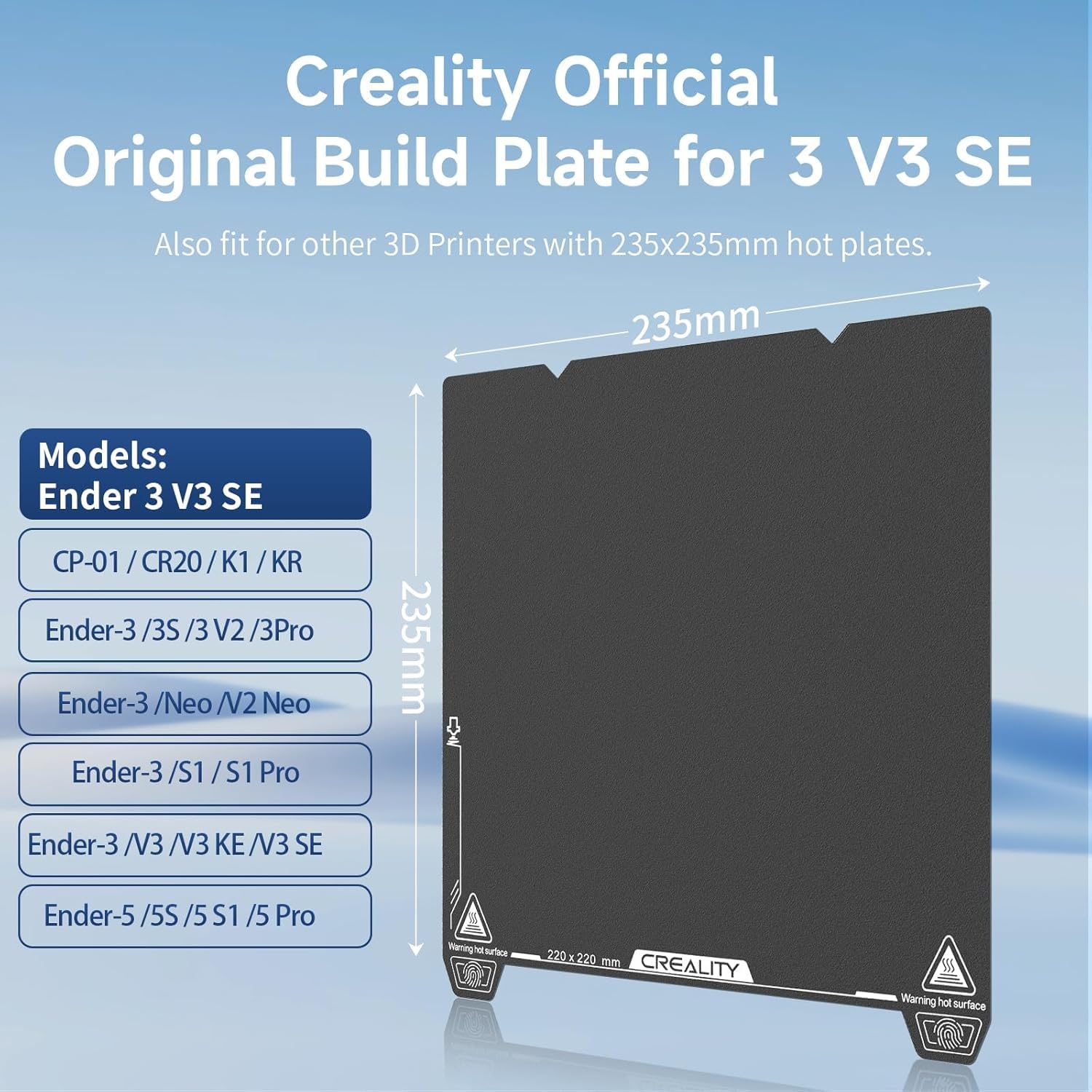 Snapklik.com : Official Ender 3 V3 SE Build Plate 3PCS 235x235 Mm ...