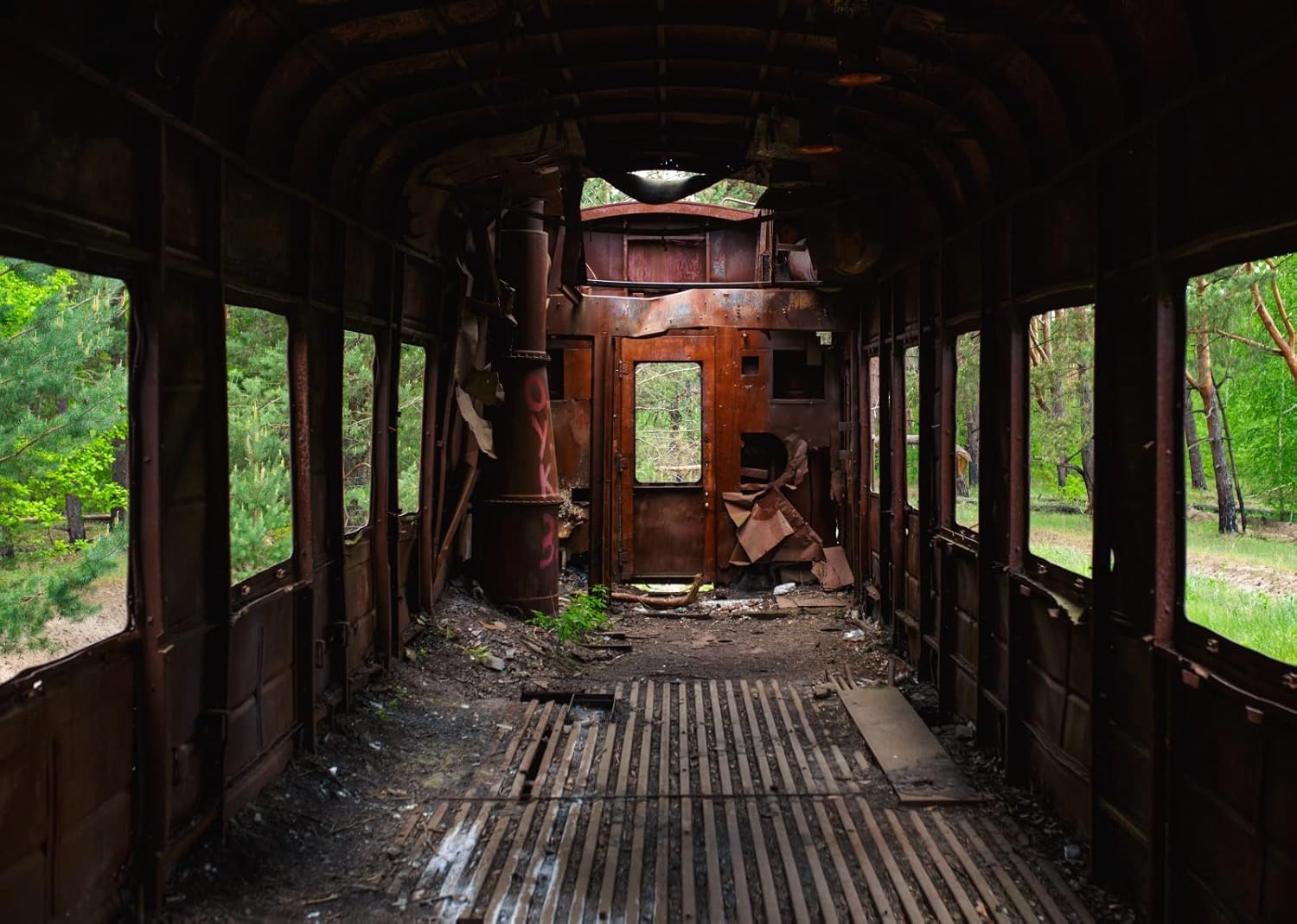 Amazon.com : BELECO 10x6.5ft Fabric Vintage Abandoned Train Interior ...