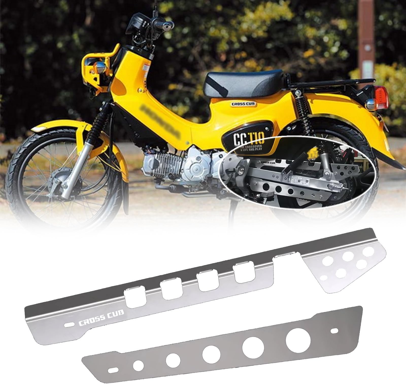 Amazon | HUANGCJCJ For クロスカブ CC110 クロスカブ cc50 2020-2021-2022-2023-2024-2025 チェーンカバー修正アクセサリーオートバイ ...