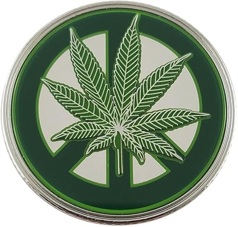 Amazon.com: Marijuana Pot Leaf Peace Sign Metal Collectible Coin ...