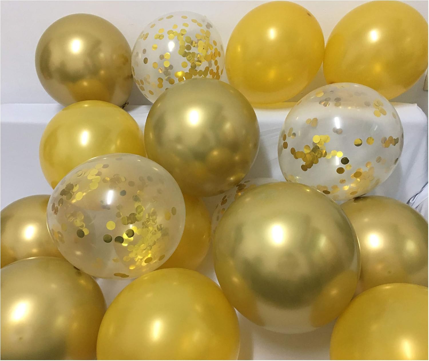 Amazon.com: Metallic Chrome Gold Balloons 12inch ¨C Assorted Confetti ...