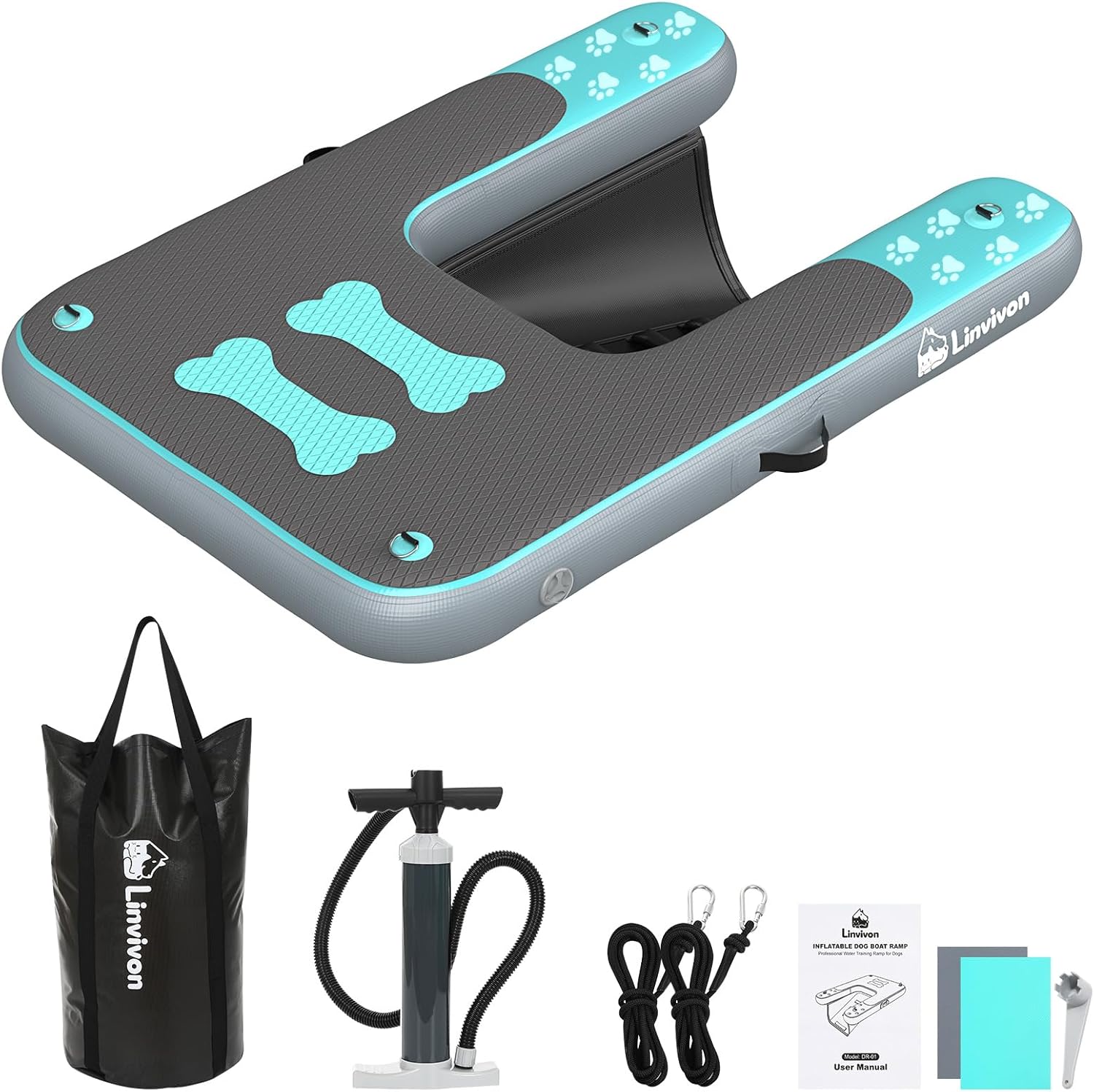 Amazon.com: Linvivon Inflatable Dock Floating Platform Anti-Slip ...