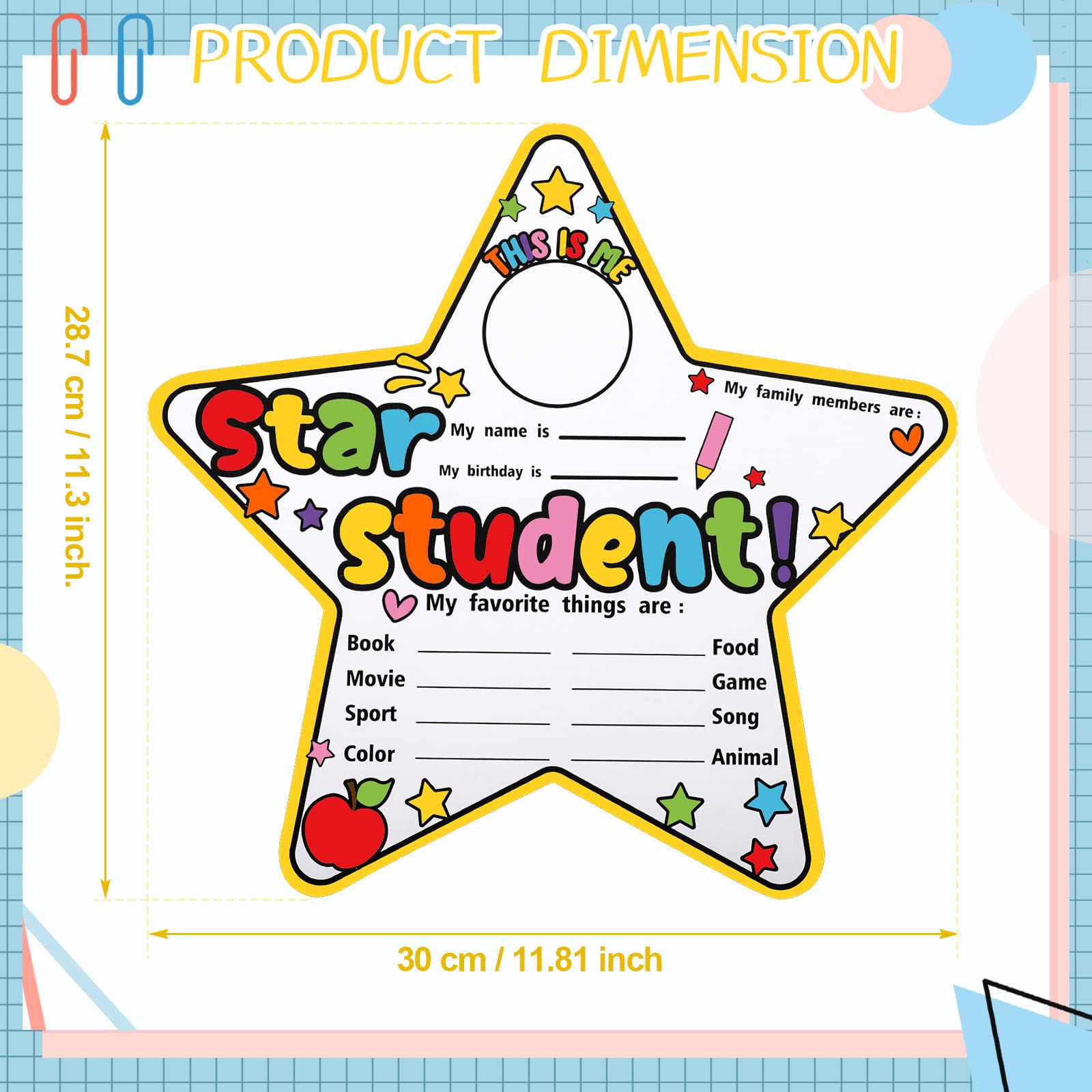 Snapklik.com : 48 Pcs Color Your Own Star Student Poster DIY Craft ...