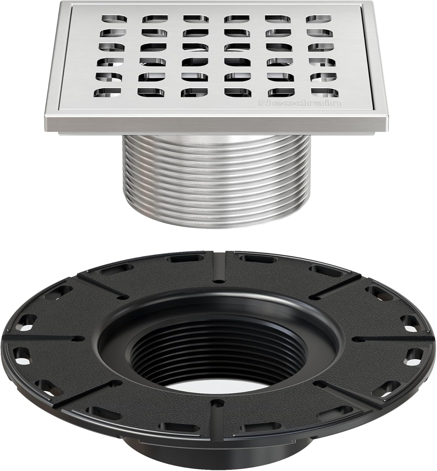 Neodrain 4" Brushed Shower Drain Grate Kit, Low Profile Compatible with ...