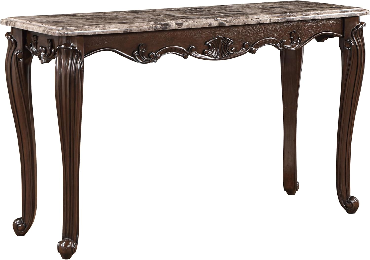 Amazon.com: Acme Nayla Marble Rectangular Sofa Table with Floral Legs ...
