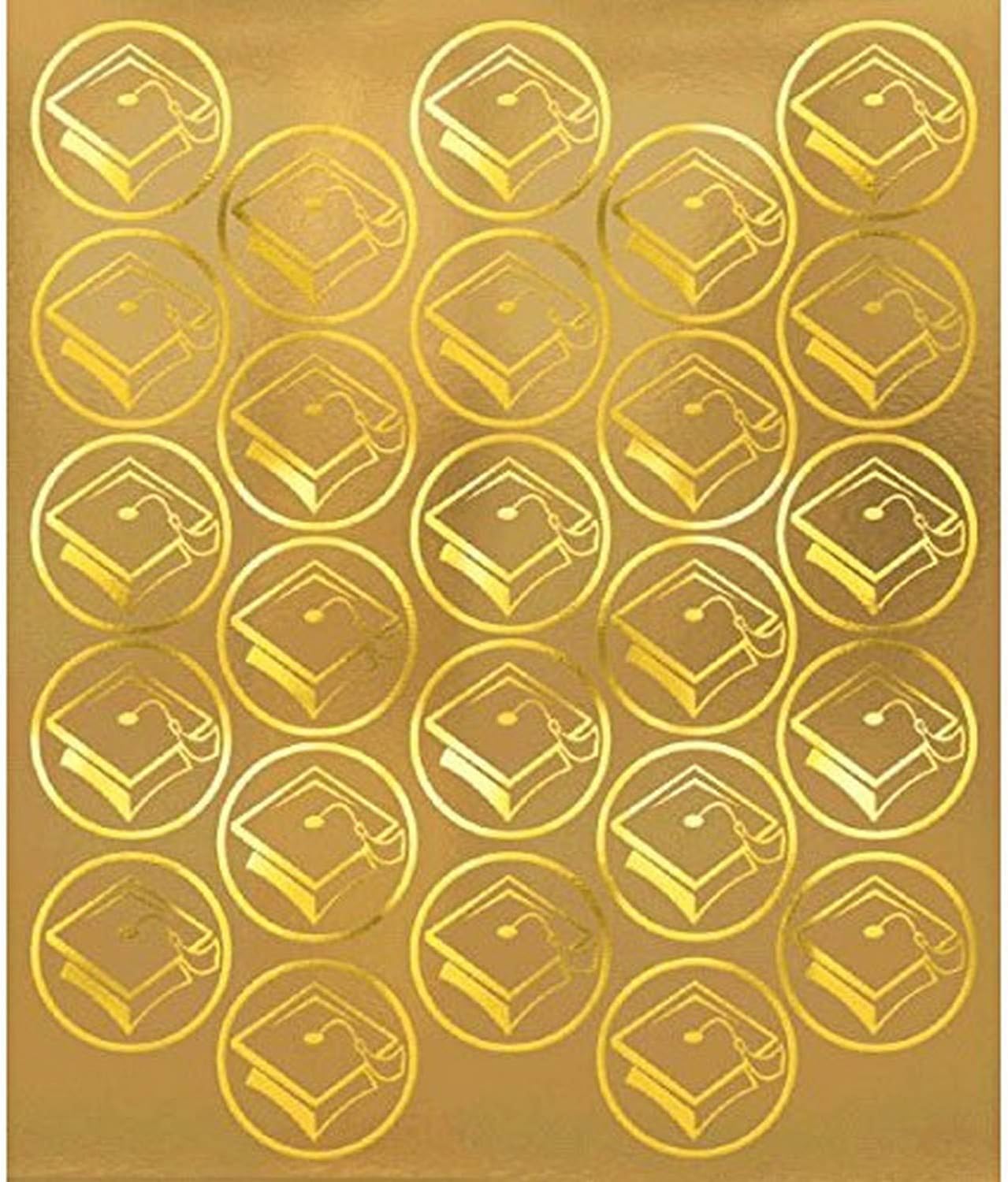 Amazon.com: 360 Pcs Grad Metallic Sticker Graduation Cap Stickers Gold ...