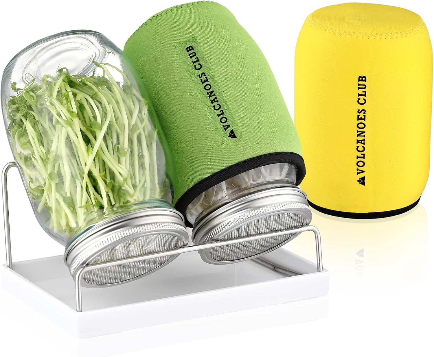 Amazon.com : VOLCANOES CLUB Complete Sprouts Growing Kit - 2 Large Wide ...